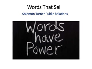 Words That Sell for PR and Marketing Communications | PPT
