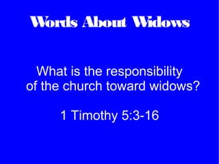 Words about widows | PPT