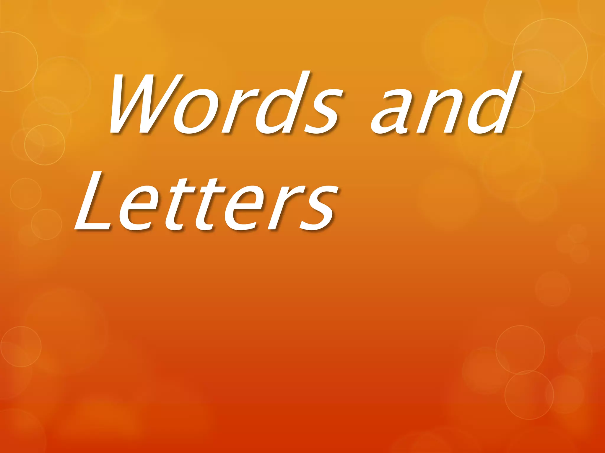 Words and letters | PPTX