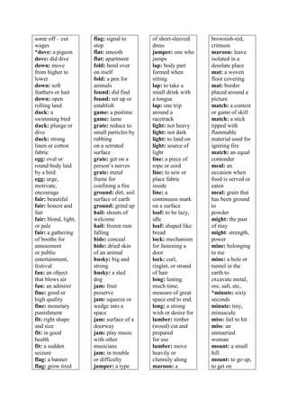 Words and meaning chart 2 | DOCX