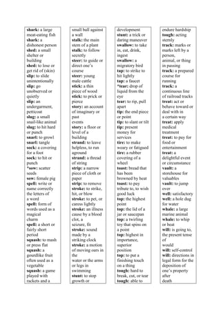 Words and meaning chart 2 | DOCX