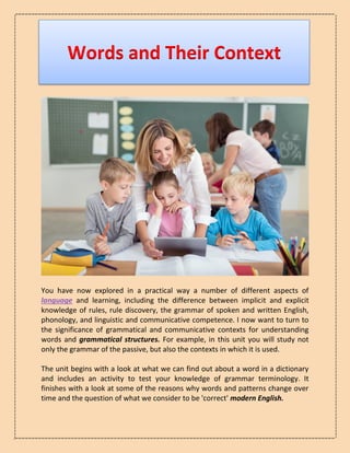 Words and Their Context | PDF