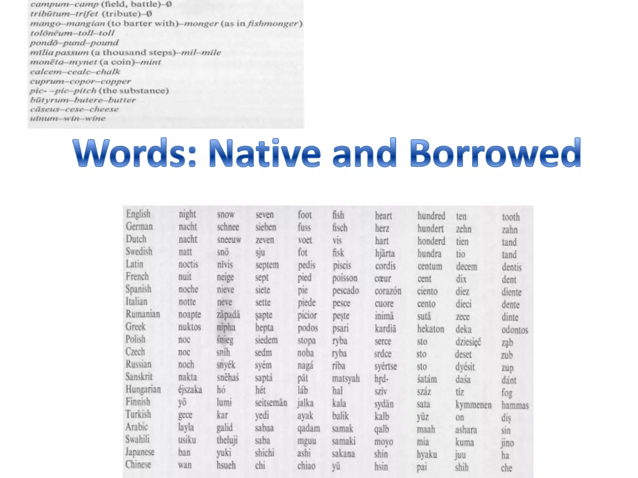 Words borrowed | PPTX