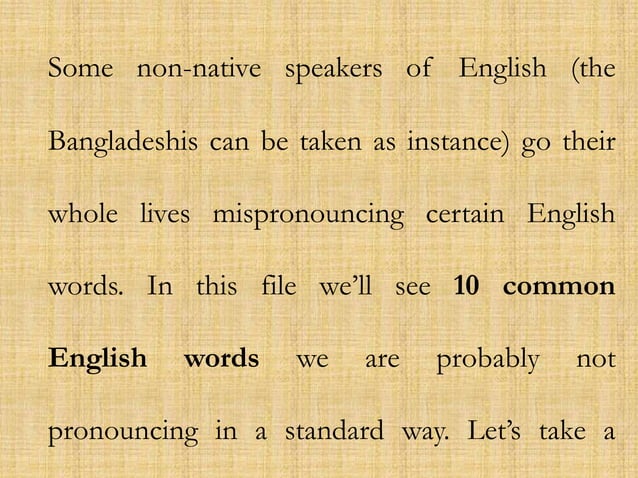 Words Commonly Mispronounced | PPTX