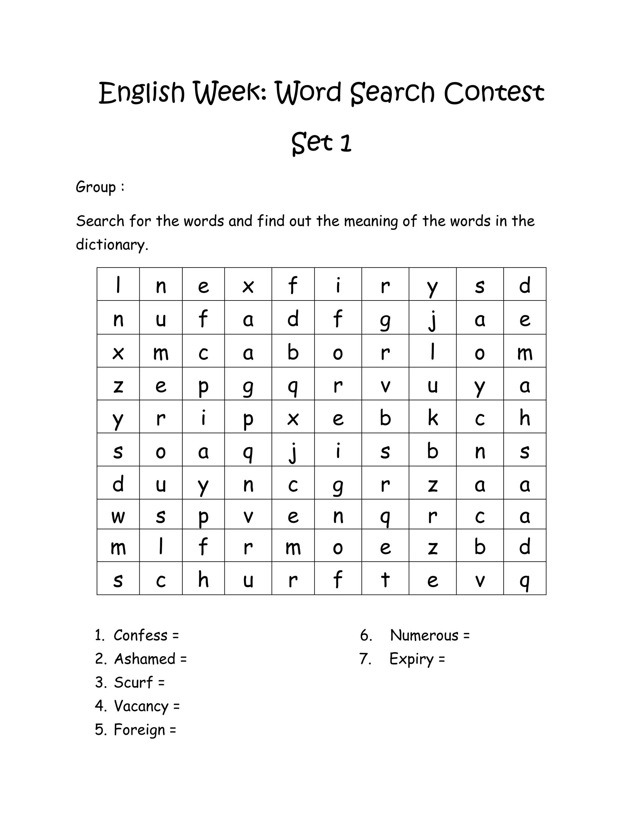 Wordsearch1 | PDF