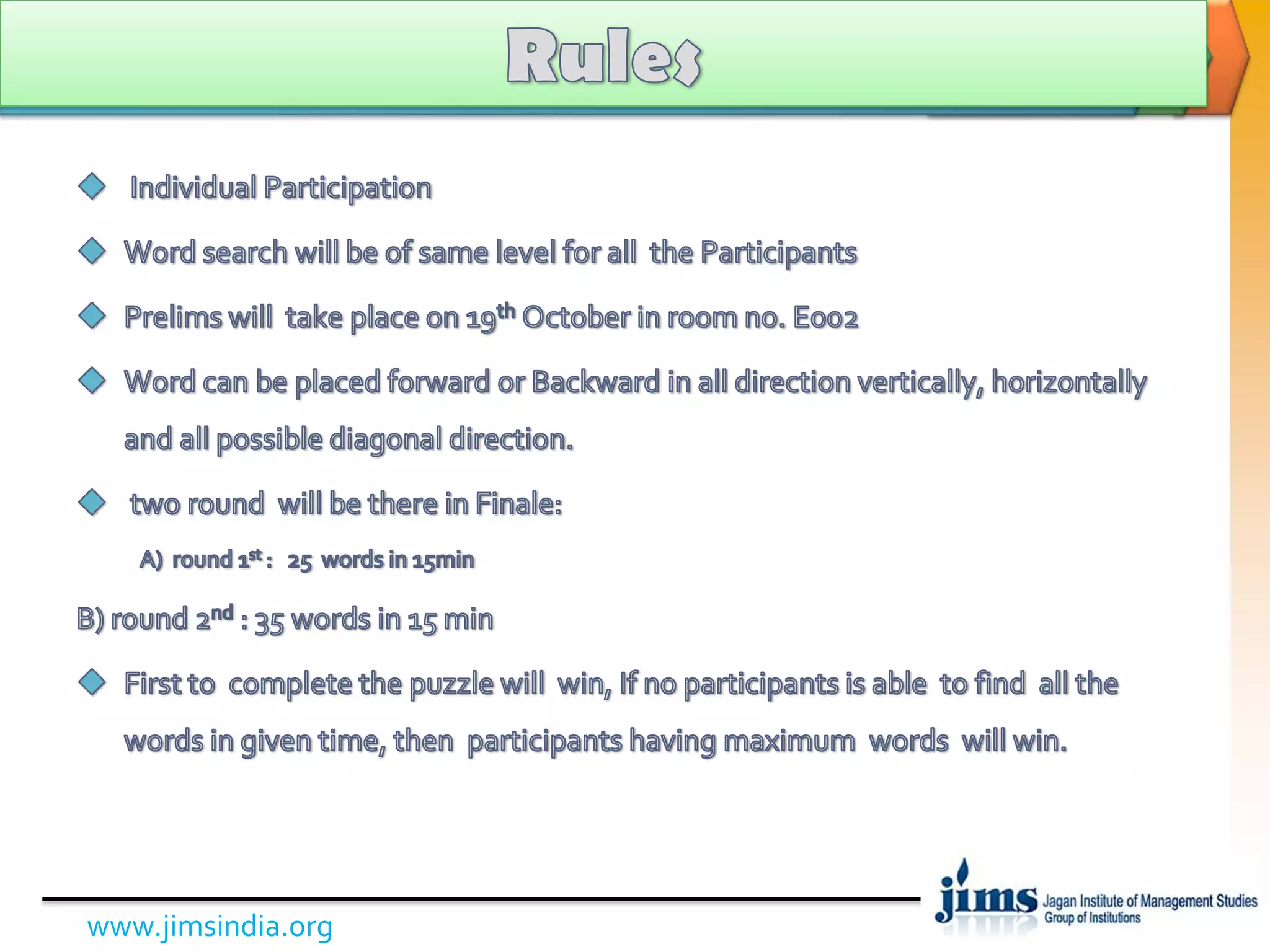 Word search competition | PPT