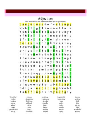 Word Search Puzzle | DOC