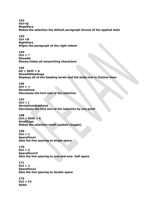 Word shortcuts KEYS | PDF