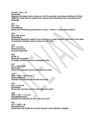 Word shortcuts | PDF