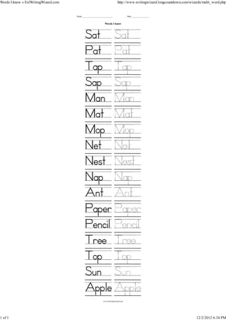 Words i know « esl writingwizard | PDF