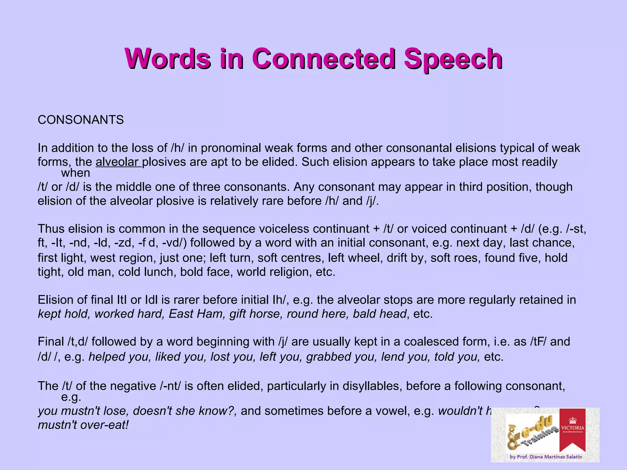 Words in connected speech | PPT