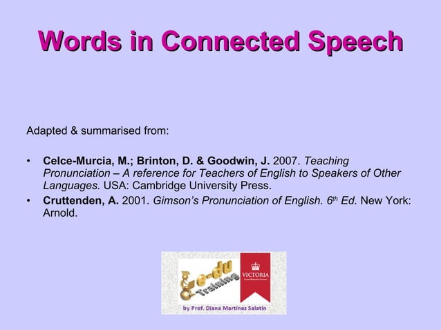 Words in connected speech | PPT