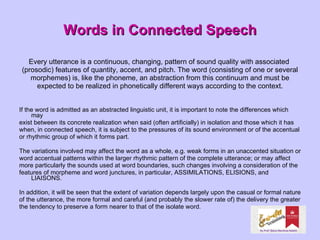 Words in connected speech | PPT