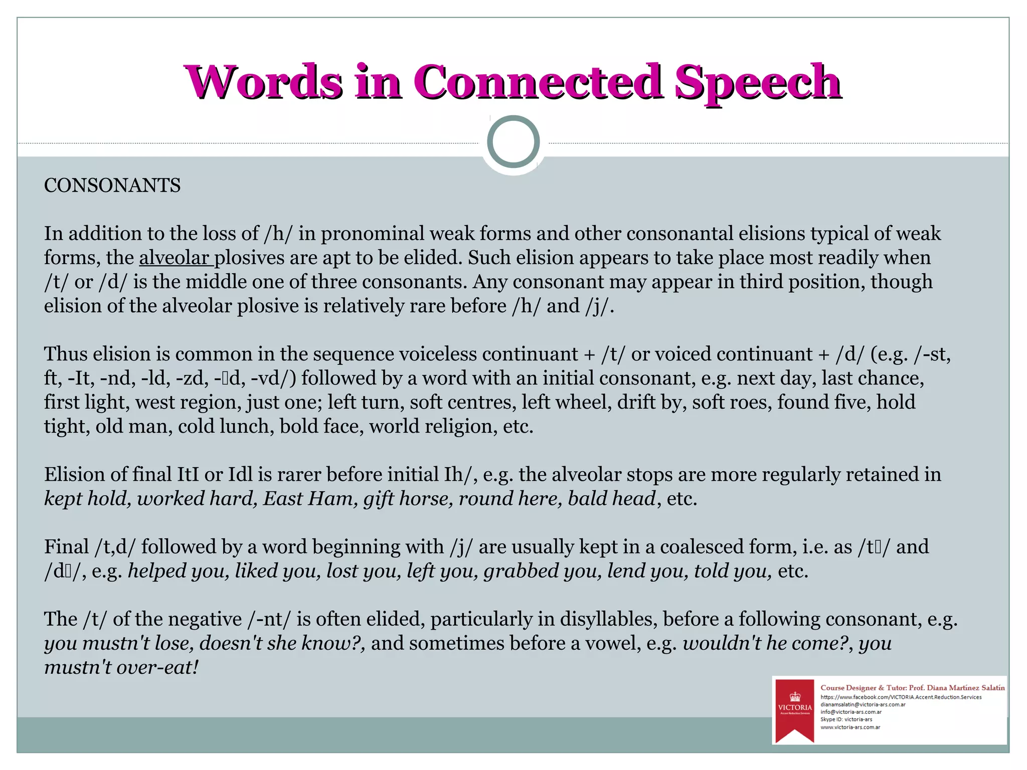 Words in connected speech | PPT