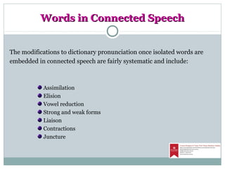 Words in connected speech | PPT