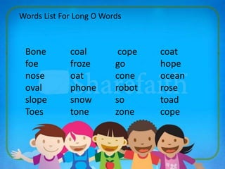 Words list of o sounds | PPTX