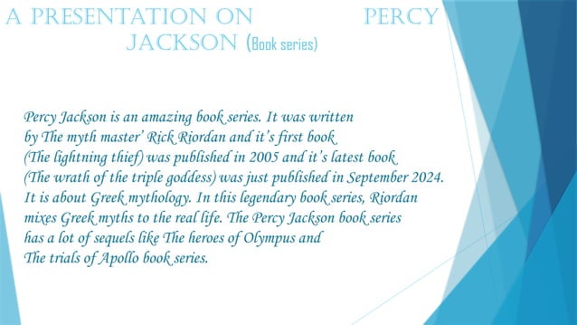 Wordsmith Club Book Review Percy Jackson | PPTX