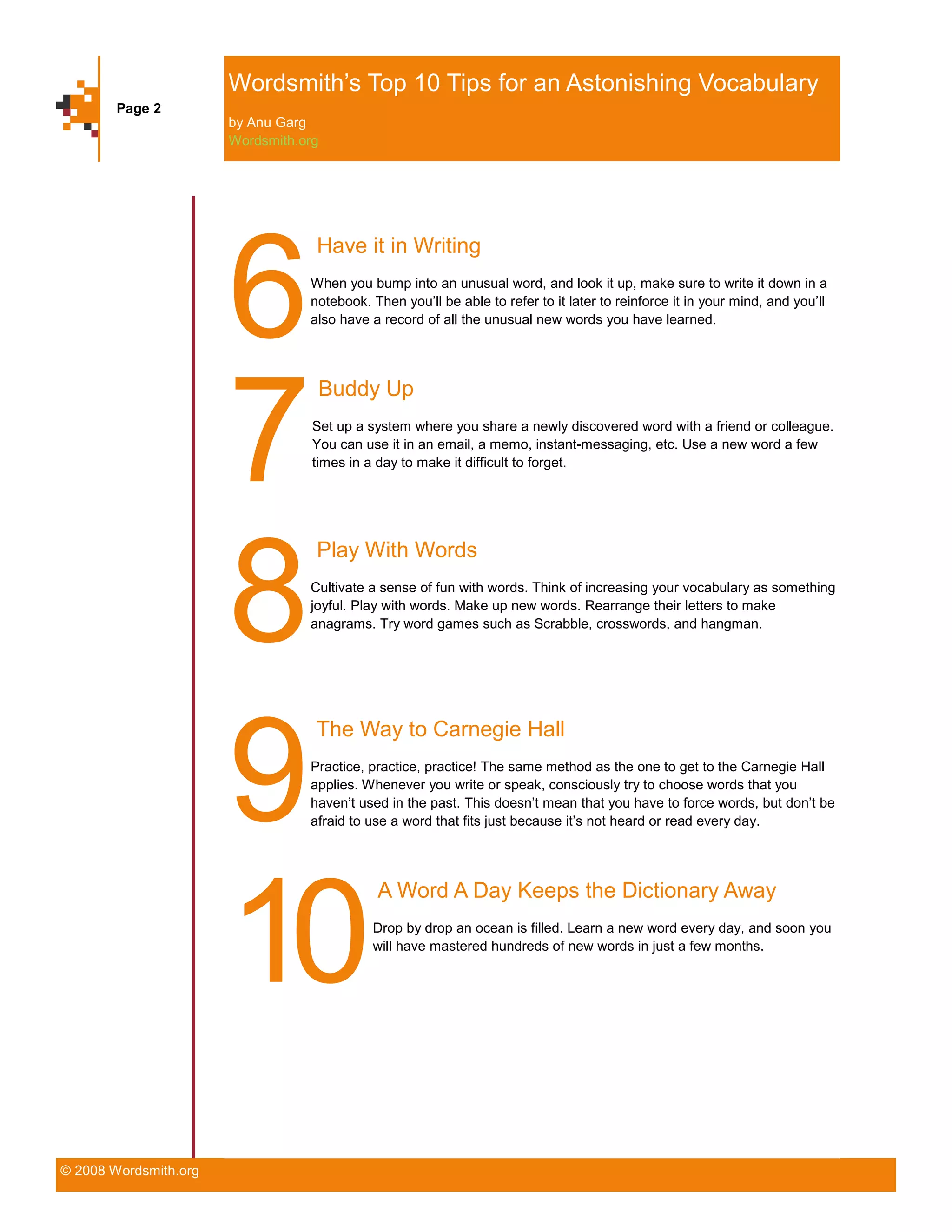 Wordsmith Vocabulary | PDF