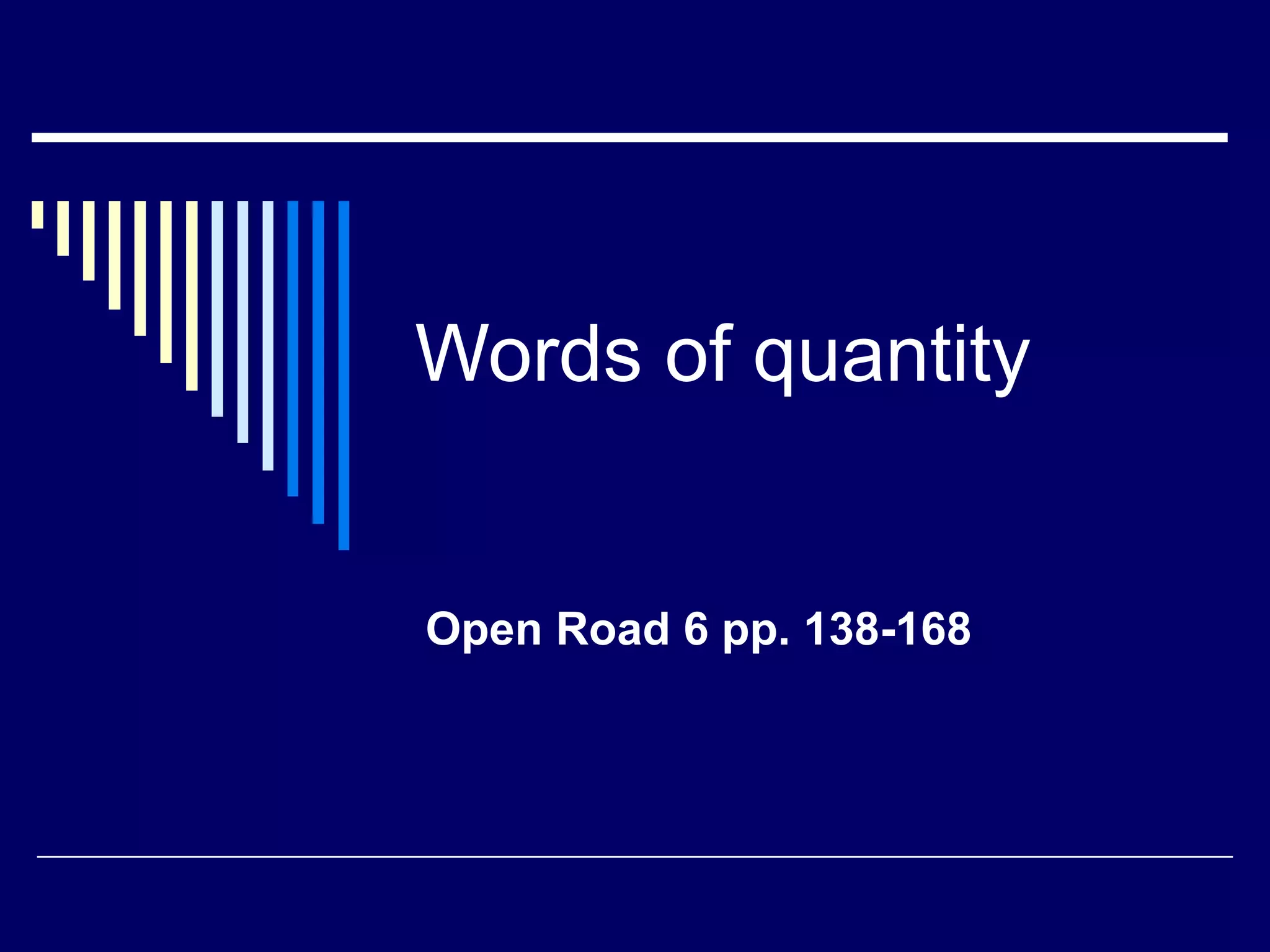 Expressions of quantity | PPT