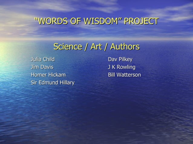 Words Of Wisdom (Powerpoint) | PPT