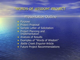 Words Of Wisdom (Powerpoint) | PPT