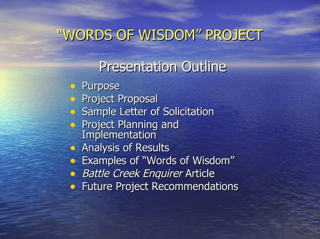 Words Of Wisdom (Powerpoint) | PPT