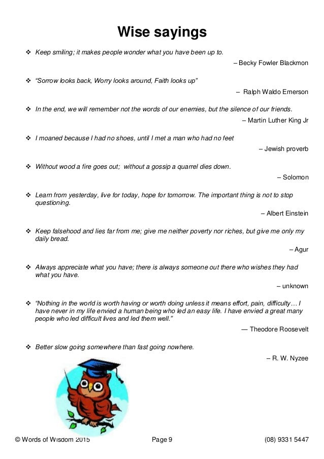 Words of wisdom sample a4
