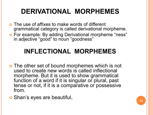 Words- morphology- syntax 2 | PPT