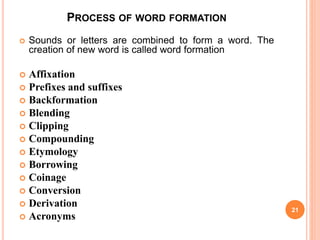 Words- morphology- syntax 2 | PPTX