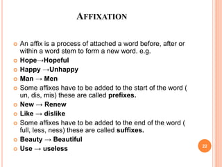 Words- morphology- syntax 2 | PPTX