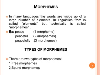Words- morphology- syntax 2 | PPTX