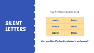 Words That Confuse Homophones and Silent Letters Education Presentation ...