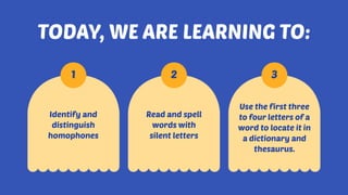 Words That Confuse Homophones and Silent Letters Education Presentation ...