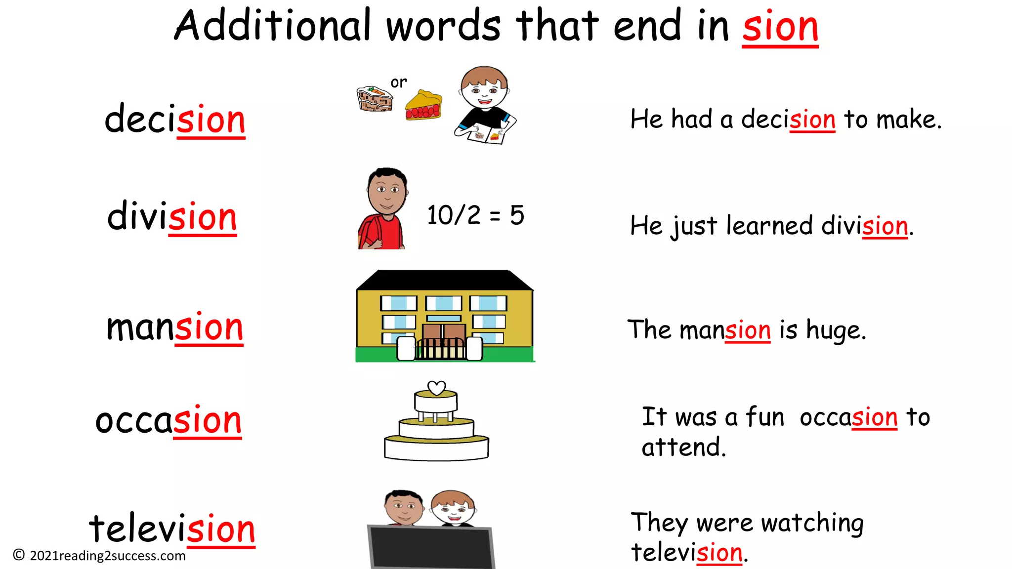 Teaching kids easily confused #word endings, #tion and #sion. Both make ...
