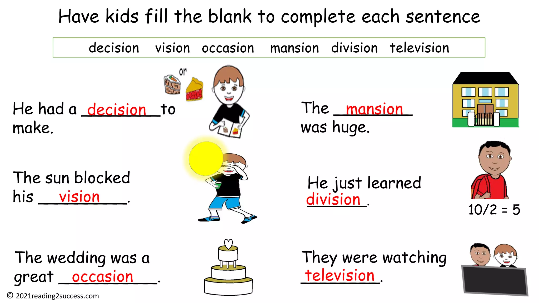 Teaching kids easily confused #word endings, #tion and #sion. Both make ...