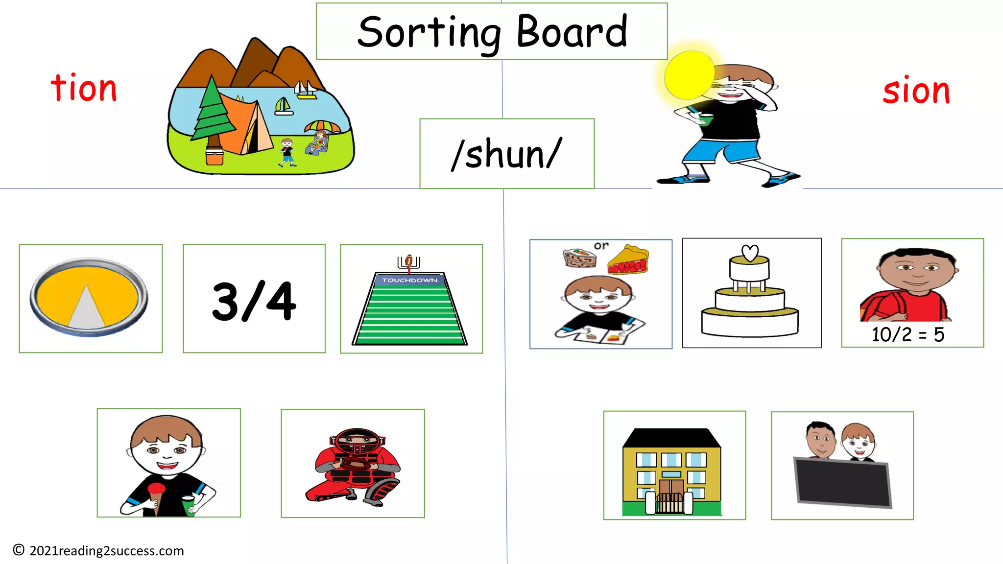 Teaching kids easily confused #word endings, #tion and #sion. Both make ...