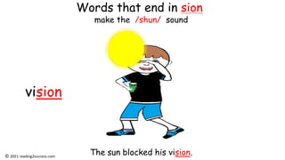 Teaching kids easily confused #word endings, #tion and #sion. Both make ...