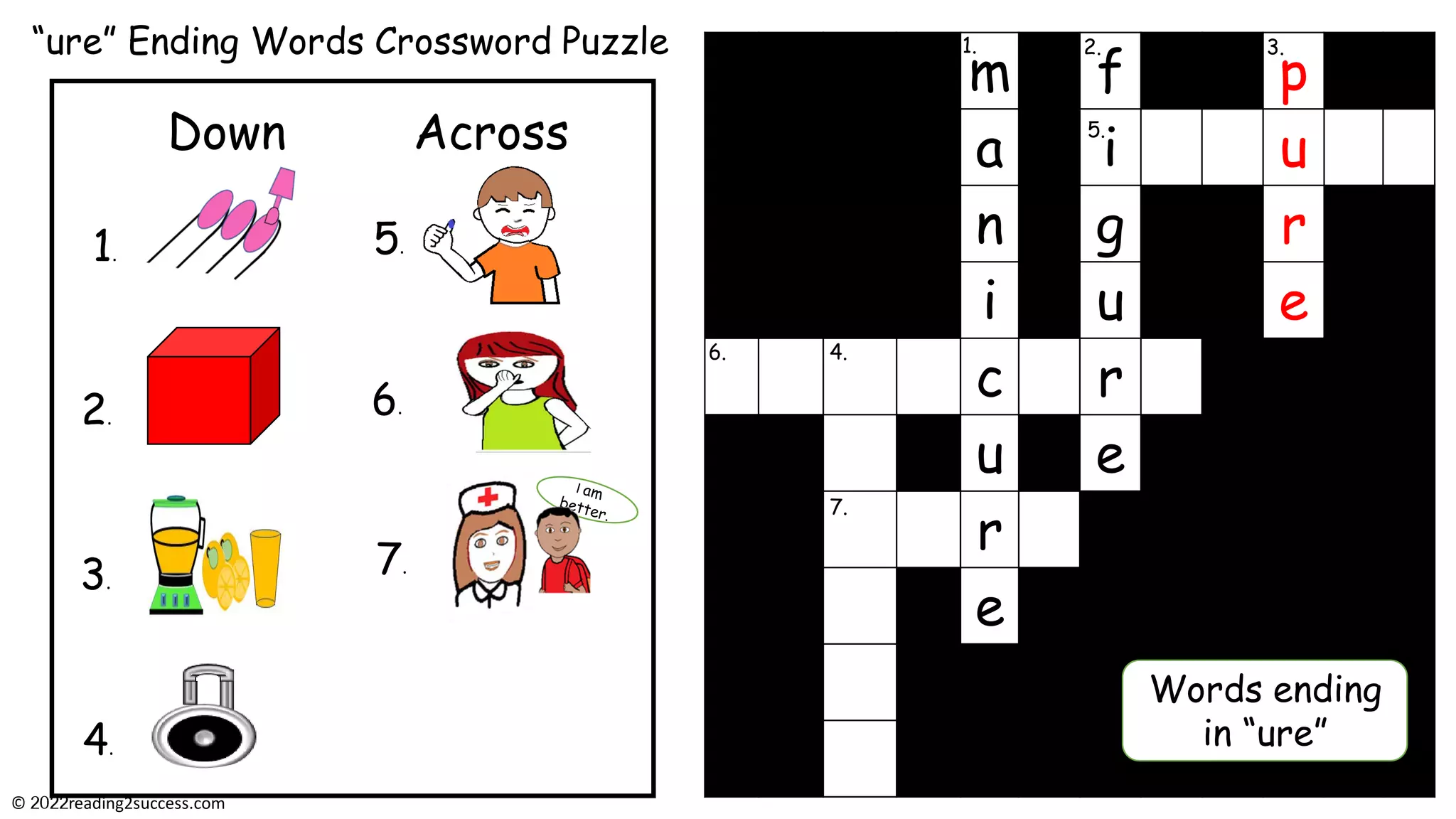 How to Teach Kids Words Endings 'ure', 'sure' and 'ture' | PDF