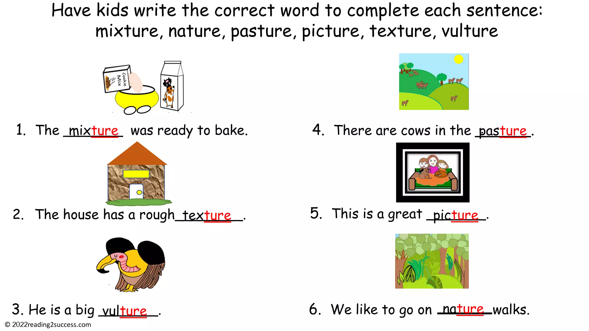 How to Teach Kids Words Endings 'ure', 'sure' and 'ture' | PDF