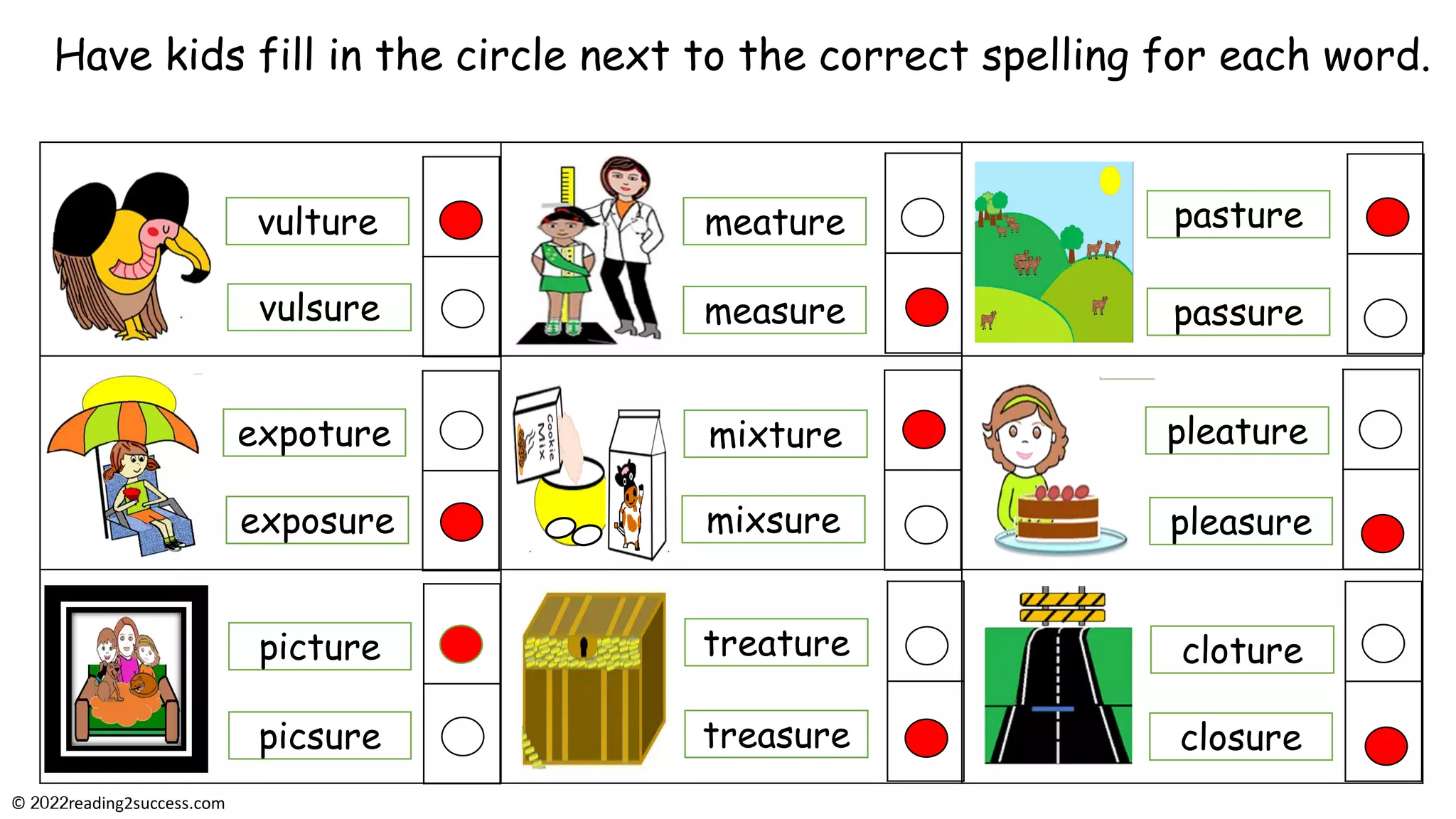 How to Teach Kids Words Endings 'ure', 'sure' and 'ture' | PDF