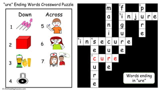 How to Teach Kids Words Endings 'ure', 'sure' and 'ture' | PDF