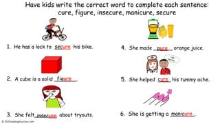 How to Teach Kids Words Endings 'ure', 'sure' and 'ture' | PDF