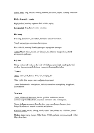 Words to describe music | PDF