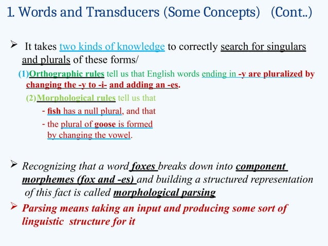 Words Transducers Finite State Transducers In Natural Language