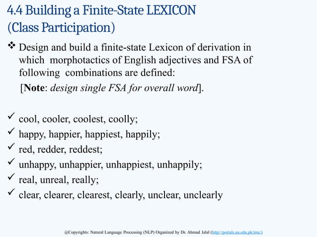 Words Transducers Finite State Transducers In Natural Language