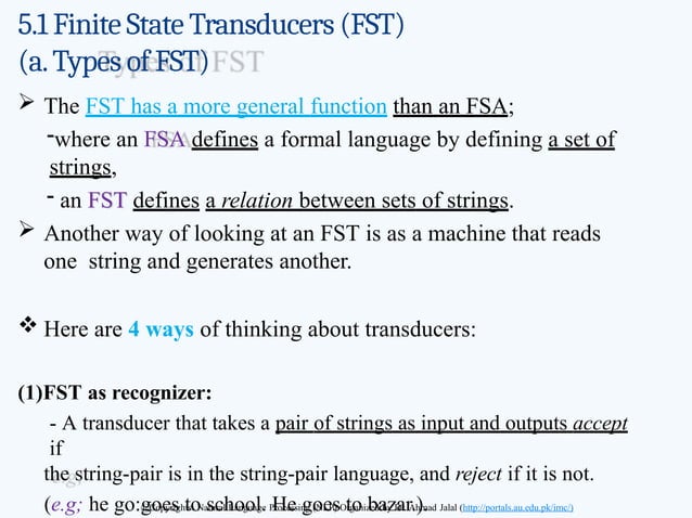 Words _Transducers Finite state transducers in natural language processing | PPTX