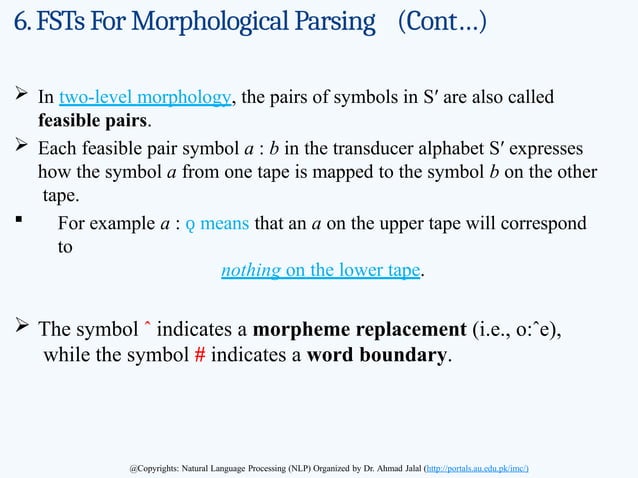 Words Transducers Finite State Transducers In Natural Language
