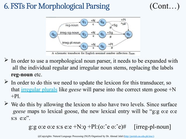 Words _Transducers Finite state transducers in natural language processing | PPTX