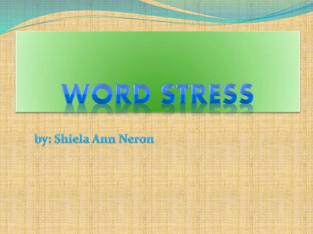 Word Stress | PPTX