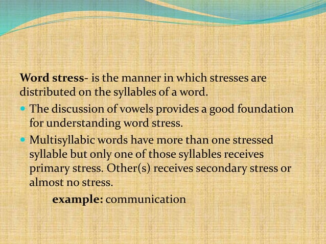 Word Stress | PPTX